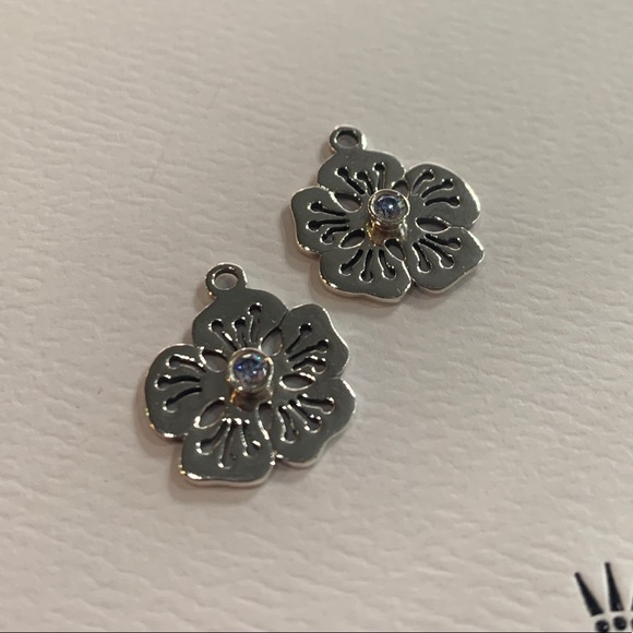 Pandora | Jewelry | Retired Pale Blue Cz Compose Earring Charm | Poshmark